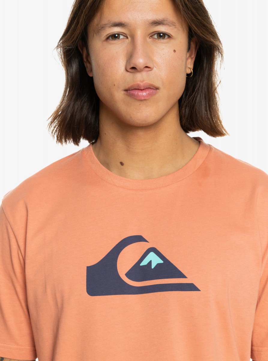 Купить мужскую футболку Comp Logo персиковый от QUIKSILVER по выгодной ...